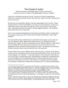 The Gospel of Judas | Westchester Reform Temple